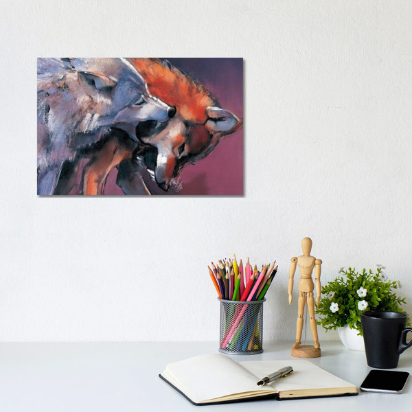 Alpen Home Two Wolves by Mark Adlington - Wrapped Canvas Gallery-Wrapped Canvas Giclée | Wayfair ...